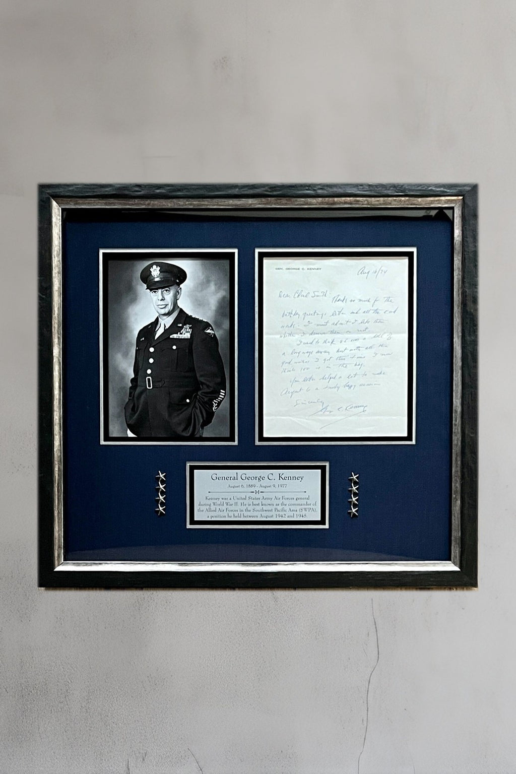 General George C. Kenney signed letter – The Million Dollar Gallery